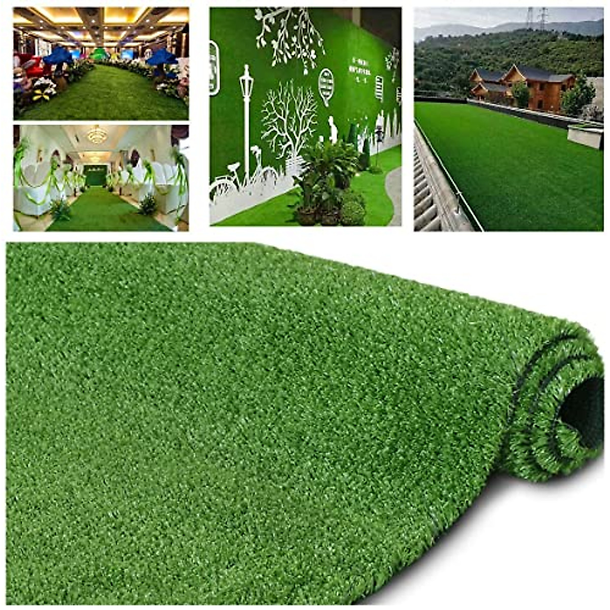 · Petgrow · Artificial Grass Turf Lawn 6FTX10FT,Economy Indoor Outdoor Synthetic Grass Mat 0.4inch Pile Height, Backyard Patio Garden Balcony Rug, Rubber Backing/Drainage Holes,Customized Sizes