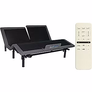New Rooms Regent Adjustable Bed for Split Head, Your Choice of New Rooms Cool Gel Infused Memory Foam Mattress or Latex Mattress, and Set of Dreamfit Sheets (Split Head Queen, 11 inch Gel)