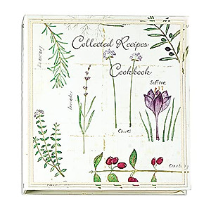 Meadowsweet Kitchens Collected Recipes Cookbook-3 Ring Binder W/8 Tab Dividers W/Categories, Make Your Own Cookbook, 36 8 1/2 x 11 Self-Adhesive ("Magnetic Pages") Recipe Pages - Botanical Treasures