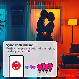 UCB Smart Light Bulbs 130W Equivalent, Color Changing Light Bulb, Work with Alexa Only, 16 Million Colors RGBWW, Music Sync, DIY Flash,1300LM A19 E26 Bluetooth Led Light Bulbs, No WiFi Required,4Pack