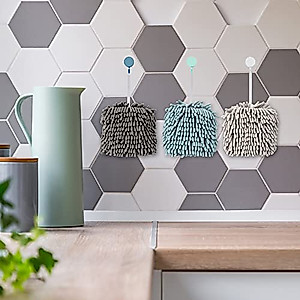 Emivery 6pcs Absorbent Chenille Hand Towel Fluffy Ball Towels with Hanging Loop Bathroom Microfiber Quick Drying Towels