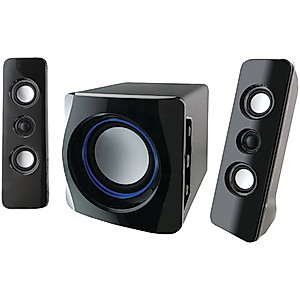 iLive Bluetooth Speaker System with Built-In Subwoofer, 7.28 x 8.86 x 7.28 Inches, Black (iHB23B)