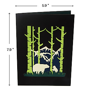 Ribbli Bear 3D Greeting Pop Up Card - Birthday Card,Mothers Day Card,Fathers Day Card,Thank You Card,Animal Card,Camping Card | with Envelope