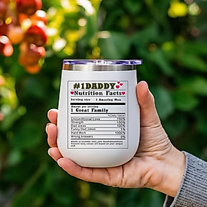 DaddyWorld Tumbler, #1 Daddy Nutrition Facts Tumblers, Perfect Father’s Day or Birthday Gift