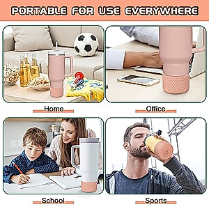 WUQID Heart Shaped Texture Silicone Boot Compatible with Stanle Quencher H2.0 & IceFlow Flip 20oz 30oz 40oz and Hydro Sport Flask 12-24oz, Anti-Slip Bottle Bottom Sleeve Cover