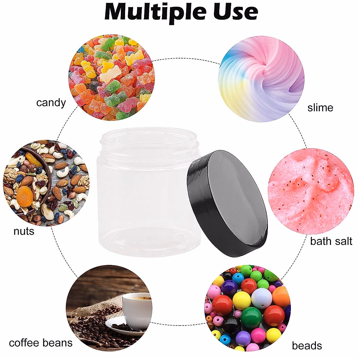 24 Pack 4 oz Plastic Containers with Lids and Labels Clear Empty Plastic Body Butter Jars for Beauty Products, Body Scrubs, Cosmetic, Face Creams and Lotion