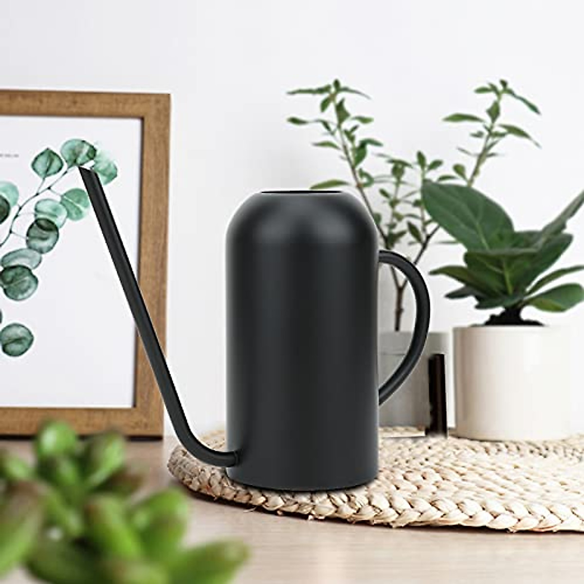 Indoor Watering Can for House Bonsai Plants Garden Flower Long Spout 50 oz 1.5L 1/3 Gallon Small Modern Translucent Green,Watering Can, Watering can Watering can Indoor Plants Small Watering can