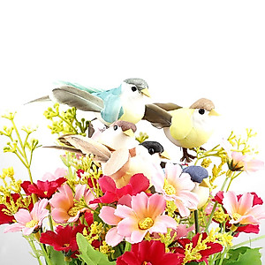 Artificial Foam Feather Birds,10cm Foam Birds Clip On Christmas Tree DIY Crafts Ornamentent,Small Bird Figurine/Statue/Sculpture for Home Indoor Outdoor Garden Weddings Decor-12Pcs