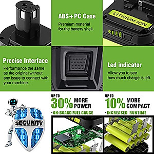 Jialitt 9.0Ah Li-ion P108 Replacement Battery for Ryobi 18V ONE+ P102 P103 P105 P107 P108 P109 Cordless Tool Battery with LED Indicator