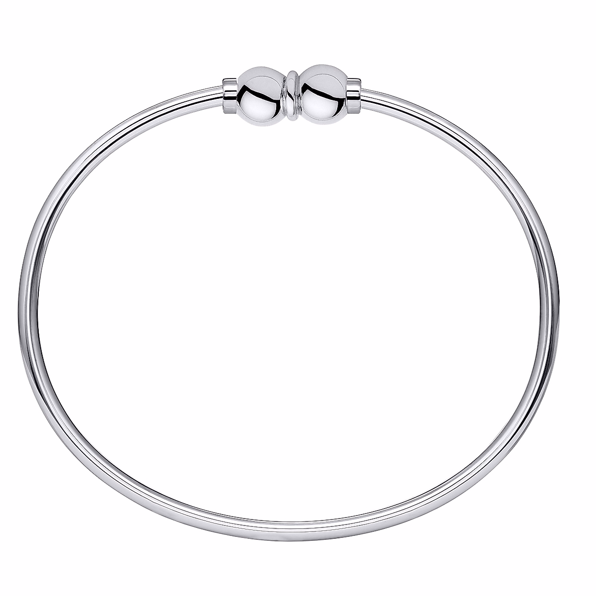 Lighthouse Creations The Traditional Sterling Silver Double Ball Threaded Bracelet from Cape Cod, 7"