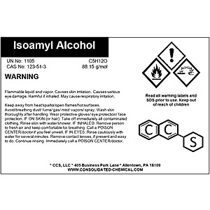 Isoamyl Alcohol 4 Fl Oz 100mL Glass Bottle