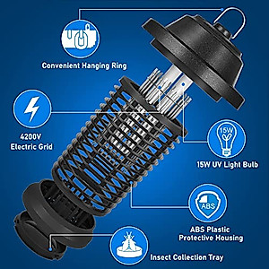 Horyii Bug Zapper Outdoor, Mosquito Zapper Fly Zapper for Outdoor Indoor, Mosquito Killer for Backyard, Patio