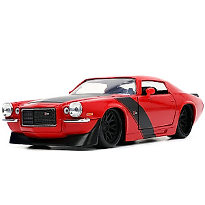 Jada Toys Big Time Muscle 1:24 1971 Chevy Camaro Z28 Die-cast Car Red/Black, Toys for Kids and Adults