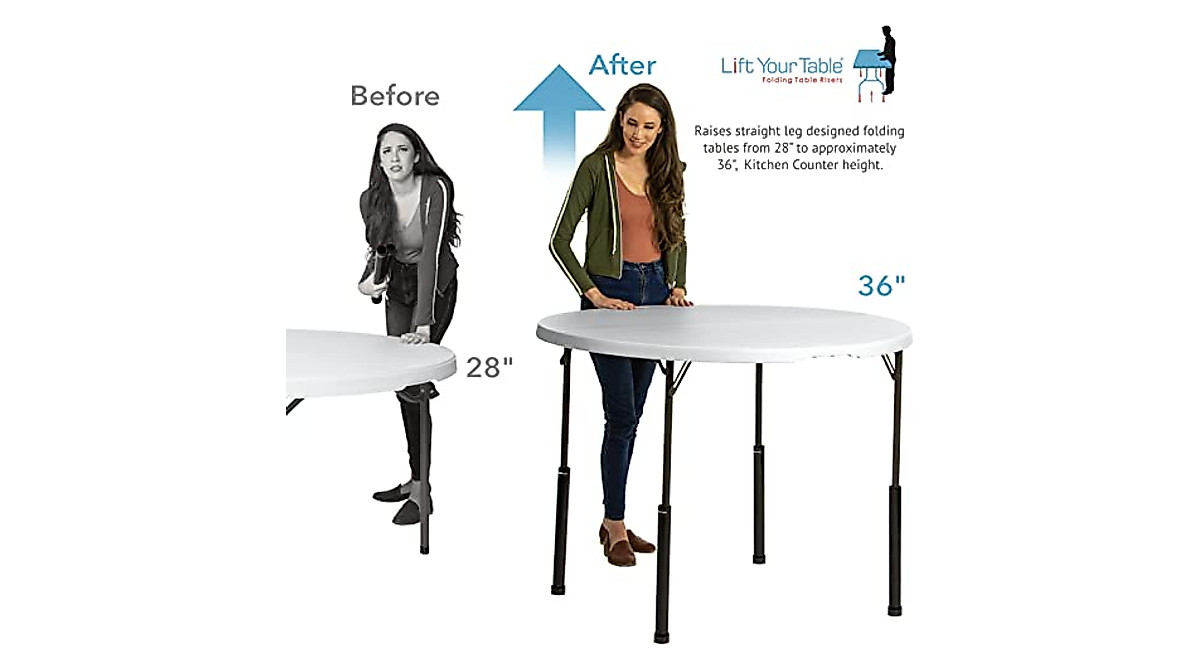 Lift Your Table® Folding Table Risers - Easy Height Extension