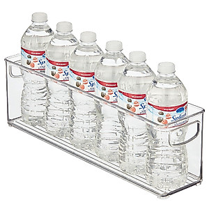 mDesign Plastic Kitchen Organizer - Storage Holder Bin with Handles for Pantry, Cupboard, Cabinet, Fridge/Freezer, Shelves, and Counter - Holds Canned Food, Snacks - Ligne Collection - 2 Pack - Clear