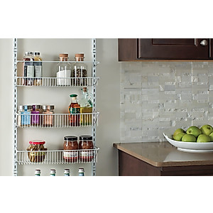 ClosetMaid Adjustable Organizer Rack with Baskets Wall or Over Door Mount, for Kitchen, Pantry, Utility Room, Closet, 18 in. W, White Finish, Pack of 2