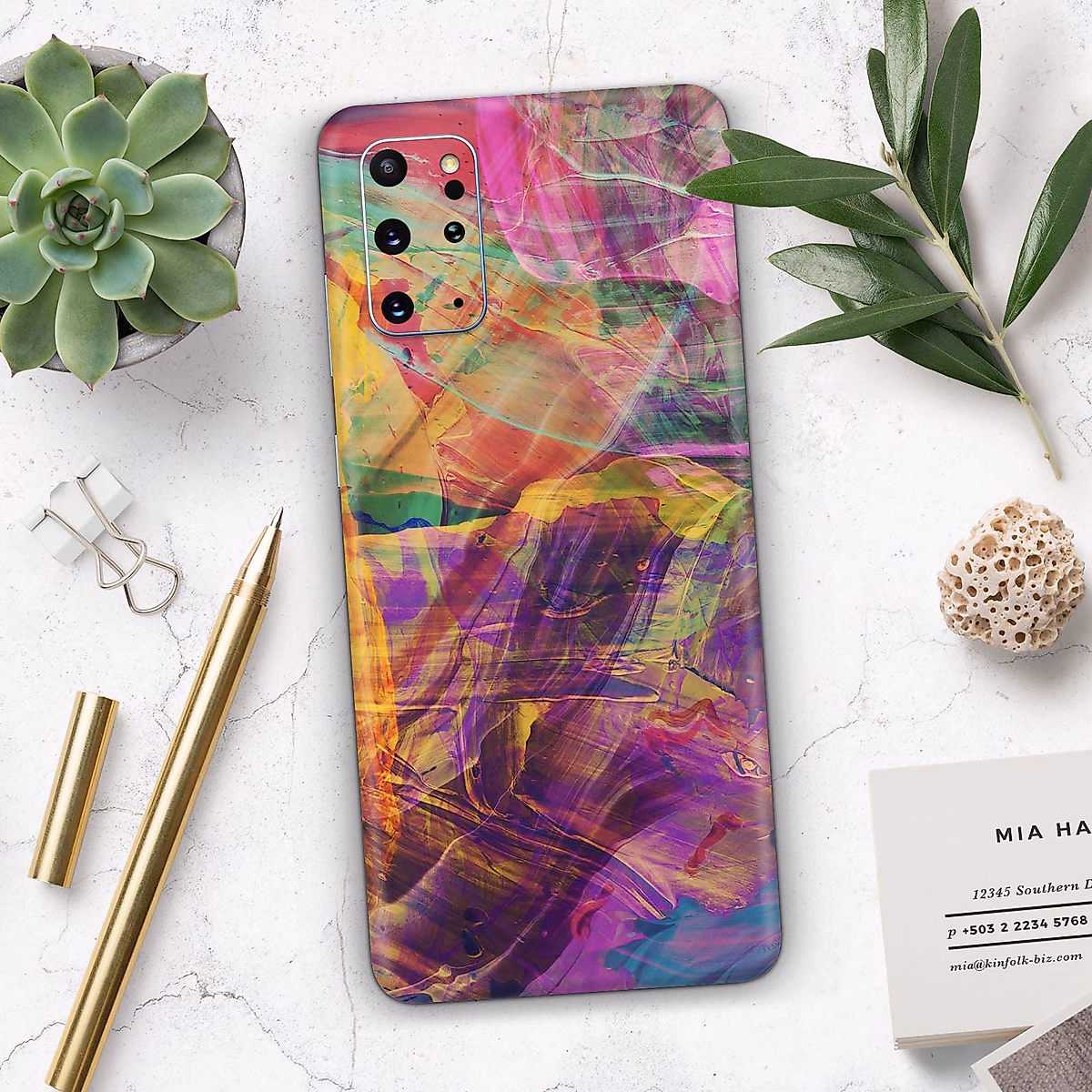 DesignSkinz Liquid Abstract Paint Remix V71 | Protective Vinyl Decal Wrap Skin Cover Compatible with The Samsung Galaxy Note 10 LITE (Full-Body, Screen Trim & Back Glass Skin)