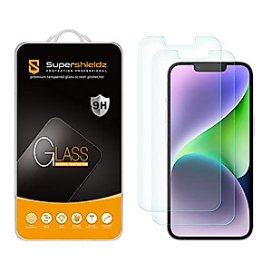 Supershieldz (2 Pack) Anti Glare (Matte) Screen Protector Designed for iPhone 14 / iPhone 13 / iPhone 13 Pro (6.1 inch) [Tempered Glass] 0.33mm, Anti Fingerprint, Anti Scratch, Bubble Free
