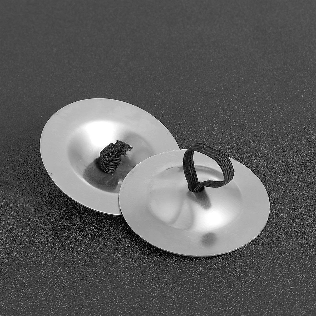 MILISTEN 6Pcs Finger Cymbals, Finger Cymbals Brass Zills Finger Musical Instrument for Dancer Ball Party, Silver