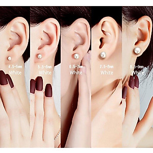 3 Pairs 9mm AAA+ Handpicked Freshwater Cultured Pearl Stud Earrings In Sterling Silver, White/Pink/Light-Pruple Pearl Stud Earrings Set For Women Multipack