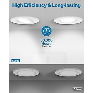 Sunco 4 Pack LED Can Lights Eyeball Retrofit Gimbal 5/6 Inch Recessed Lights 12W=60W, 5 Colors 2700K/3000K/3500K/4000K/5000K, 800 LM, Directional Angled Trim Adjustable Ceiling Downlight UL