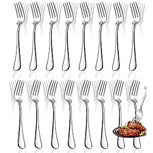 Forks,Set of 16 Top Food Grade Stainless Steel Forks Silverware Set, Dinner Forks, Flatware Forks,Cutlery Forks,8 Inches, Mirror Polished & Dishwasher Safe, New Apartment Essentials