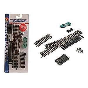 Life Like Code 100 Nickel Radius Remote Control Right Hand Turnout Toy, Silver, 18