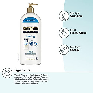 Gold Bond Ultimate Healing Skin Therapy Lotion Family Size, Aloe, 20 Ounce