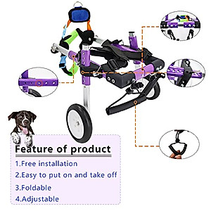 HobeyHove Adjustable Dog Wheelchair for Back Legs，Pet/Doggie Doggy Wheelchairs with Disabled Hind Legs Walking (XS-A)