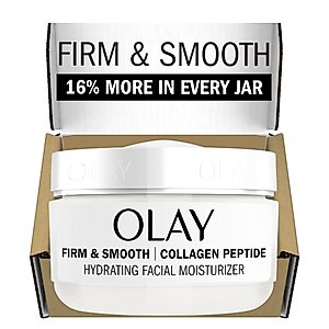 Olay Firm & Smooth Collagen Peptide Face Moisturizer, 2 oz Fragrance Free Firming Face Cream for Hydration and Skin Renewal, Recyclable Eco Jar Packaging
