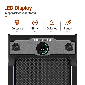 HOTSYSTEM Under Desk Treadmill, Walking Pad for Home/Office, Portable Walking Treadmill, Walking Jogging Machine with APP and LED Display