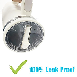 2Pcs 40 Oz Tumbler Flip Straw Lid Replacement Fit for Stanley Quencher, Reusable Tumbler Cover for Stanley Cup, Straw Cover Compatible with Stanley 40 Oz Tumbler (White)