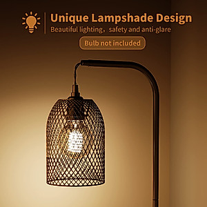 A ANTEN Industrial Floor lamp, Metal Standing Lamps for Living Room, 63 Inch, Modern Tall Lamp for Reading, E26, Mid Century Corner Lamp with Foot Switch, Black Floor Light for Bedrooms, Office, Home