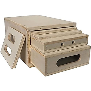 MYOYAY Photography Apple Box, Set of 5 Standard Wooden Apple Boxes with Magnetic Lid Multifunctional Wooden Boxes for Supporting Height-Adjusting Photo Studio Film Set and Photography