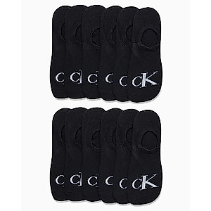 Calvin Klein Womens' Socks - Lightweight Performance No-Show Liners (12 Pack), Size 4-10, Black Assorted