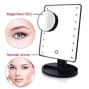 FQYYDD Illuminated Makeup Mirror Adjustable Brightness 16 Light Led Lighting 10 Times Makeup Mirror