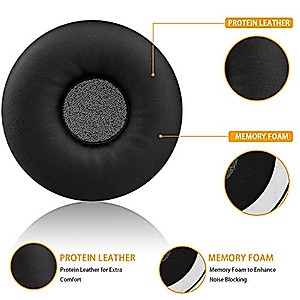 WHXB700 Earpads, JARMOR Replacement Memory Foam & Protein Leather Ear Cushion Pads Cover for Sony WH-XB700 Wireless Extra Bass Bluetooth On Ear Headphones ONLY (Black)