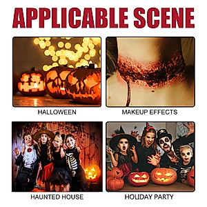 Halloween Makeup Kit Scars Wax, Halloween Fake Blood Makeup Kit ,Scary Face Makeup Fake Wound Scar Wax Stage Fake Wound Professional Makeup Palettes for Art, Theater, Halloween, Parties and Cosplay