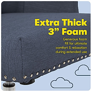 Serta Style Leighton Home Office Chair, Sanctuary Blue Twill Fabric 27.25D x 24W x 38.75H in