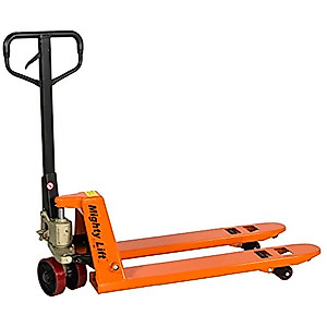 Mighty Lift ML2048 Narrow Specialty Pallet Jacks Trucks, 5,500 lb Capacity, 20" x 48" Fork