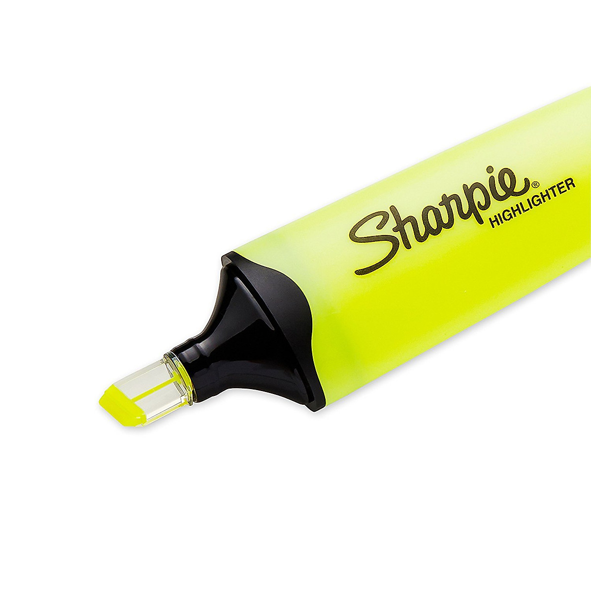 Sharpie Clear View Fluorescent Highlighters, Chisel Tip, Smear Guard Ink (Yellow, 4-Pack)