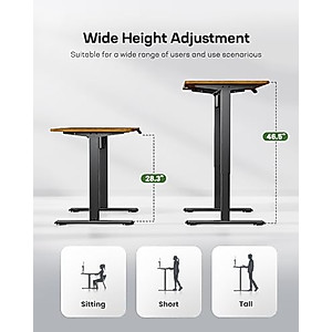 Marsail Electric Standing Desk, 48 * 24 Inch Standing Desk Adjustable Height, Stand up Desk for Home Office Furniture Computer Desk 4 Memory Presets with Headphone Hook