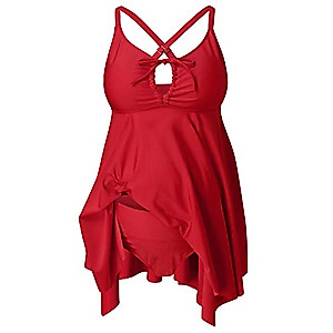 Thong Bikini Bikinis for Teen Girls Pregnant Woman Two Piece Set of Solid Color Strap Maternity Swimsuit Skirt Red