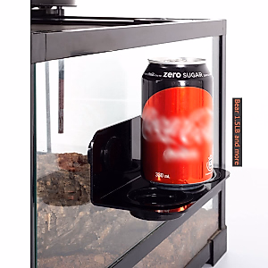 WACOOL Magnetic Reptile Ledge, Acrylic Gecko Feeding Ledge with 6PCS Cups, Reptile Food Water Feeder Dish for Geckos Iguana Chameleon Pets (White)