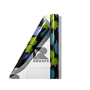 Rwraps Blue Abstract Allay Pain Gloss Vinyl Film Wrap 59in x 1ft Vinyl Vehicle Car Film Sheet Roll