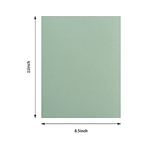 Wishop 20 Sheets Colored Thick Paper Cardstock Blank for DIY Crafts Cards Making, Invitations, Scrapbook Supplies (Sage Green, 8.5 x 11 inches)