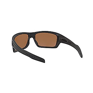 Oakley Men's OO9263 Turbine Rectangular Sunglasses, Matte Black/Prizm Tungsten Polarized, 65 mm