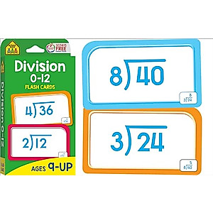 School Zone - Get Ready Flash Cards Multiplication & Division 2 Pack - Ages 8 to 9, 3rd Grade, 4th Grade, Multiplication 0-12, Division 0-12, Elementary Math, and More
