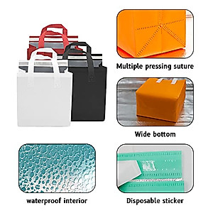 QIMEOKAT 15PCS Insulated Take Away Bags,Thermal Insulation Food Bag for Coffee,Milky Tea,Take-away Dinner,Fresh Seafood,Commercial catering,Retail Store or Picnic,Reusable Gift Bags (Multicolor)