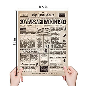 Jumbo 30th Birthday Card for Daughter Son, Big Back in 1993 Birthday Card for Him Her, Birthday Gift for 30 Year Old Men Women